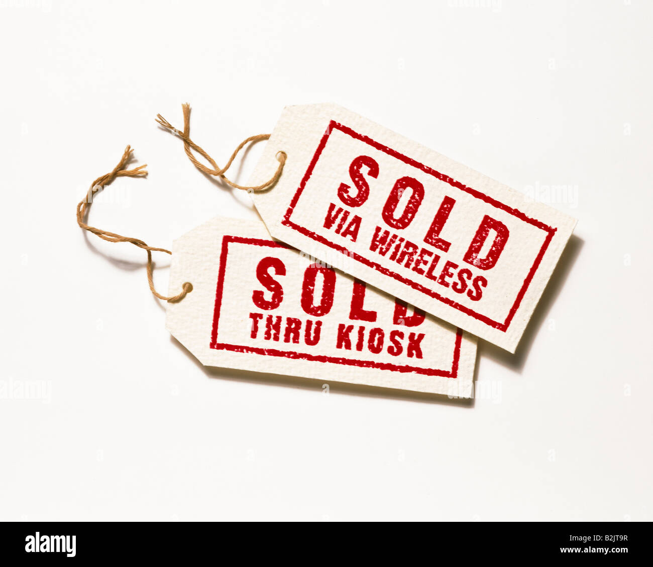 retail merchandise for sale ticket tags saying SOLD via wireless and ...