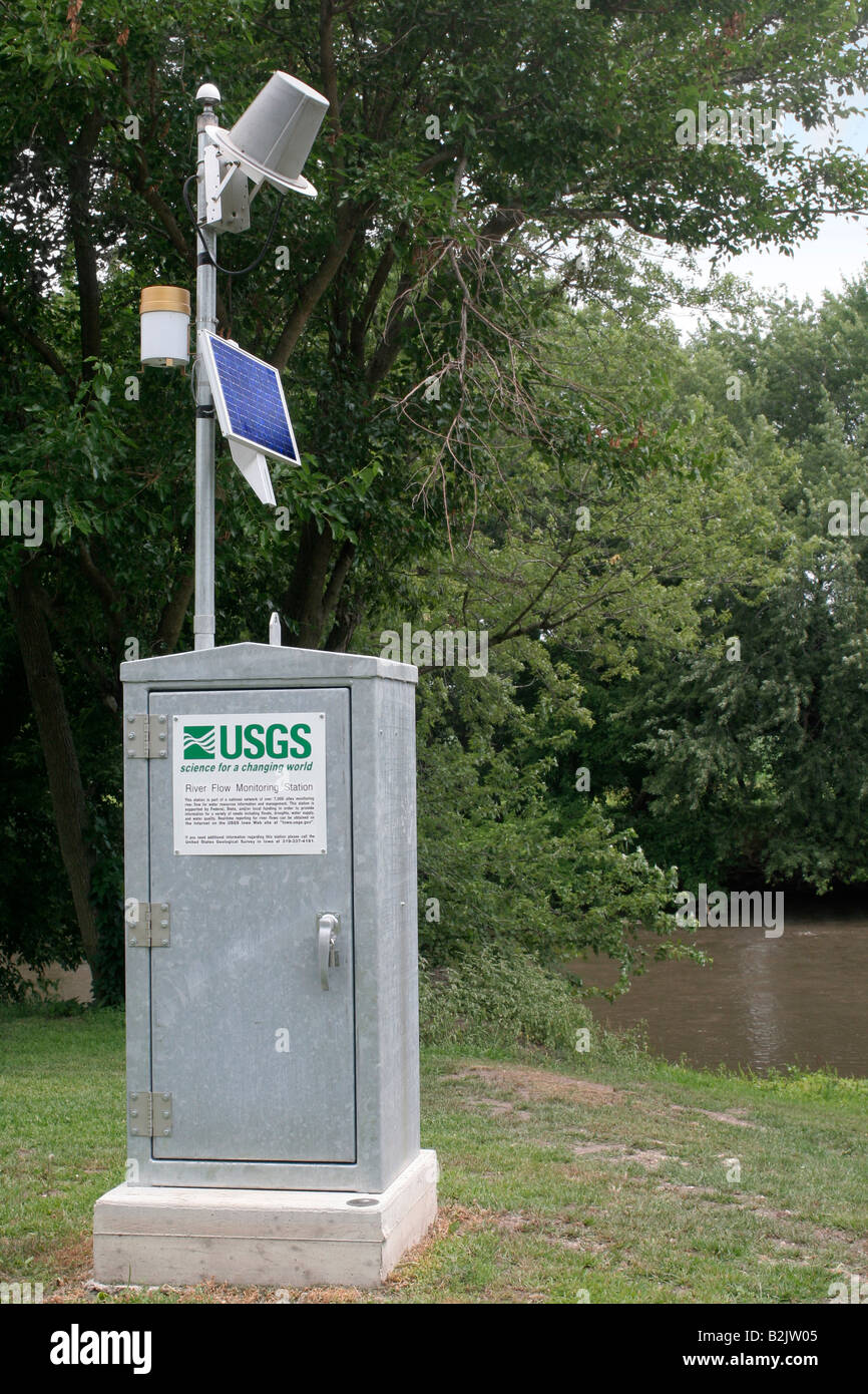 Solar powered satellite linked stream monitoring station Des Moines ...