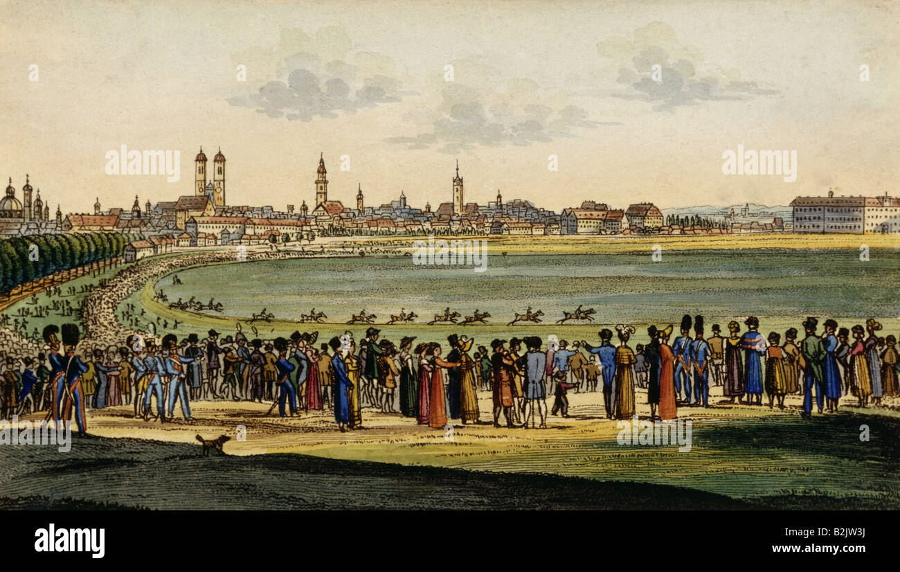 geography / travel, Germany, Bavaria, Munich Oktoberfest, horse race on ...