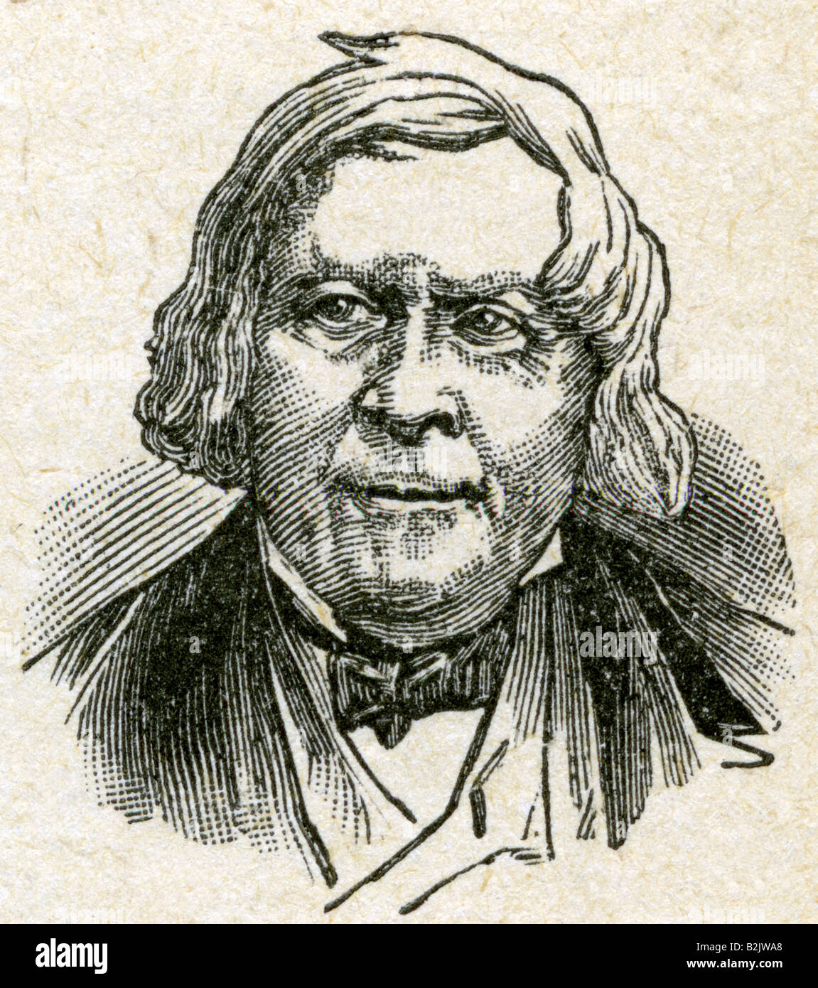 Michelet, Jules, 21.8.1798 - 9.2.1874, French historian, portrait, wood ...