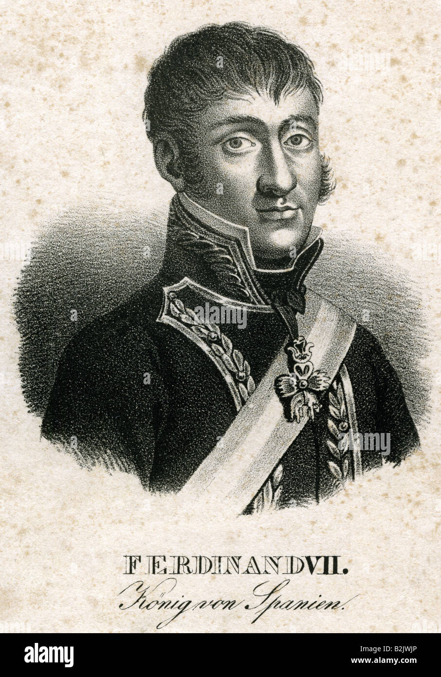Ferdinand VII, 14.10.1784 - 29 .11.1833, King of Spain 19.3. - 2.5.1808 ...