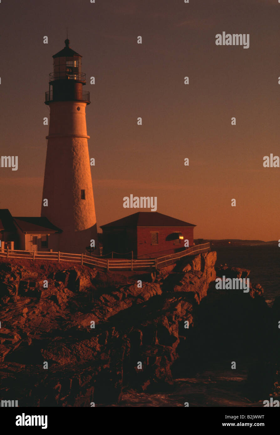 Cape Elizabeth Lighthouse East Coast Atlantic Ocean Portland Maine ...
