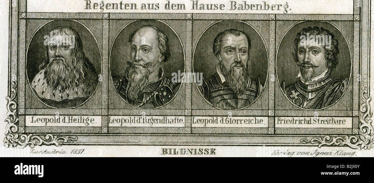 collective paper, portraits, regents, House of Babenberg, steel ...