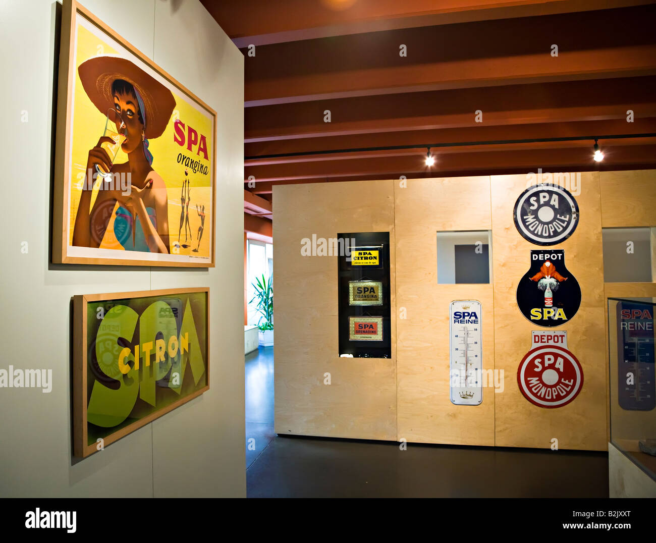 Old posters in museum advertising Spa monopole spring water drinks Spa ...