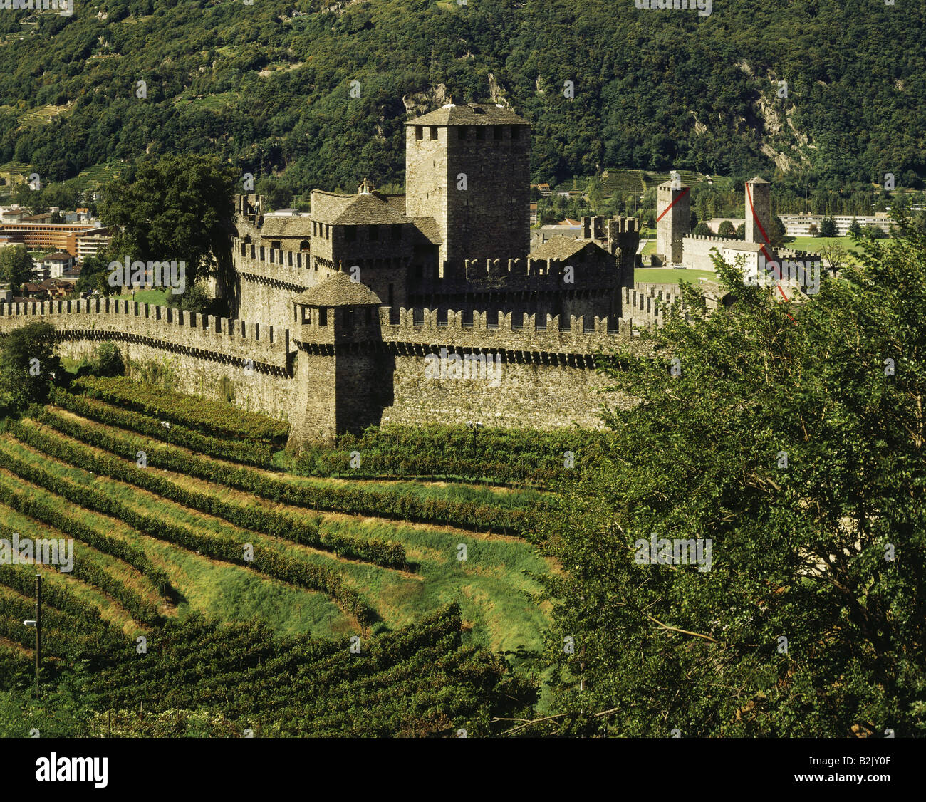 geography / travel, Switzerland, Tessin, Bellinzona, castles ...