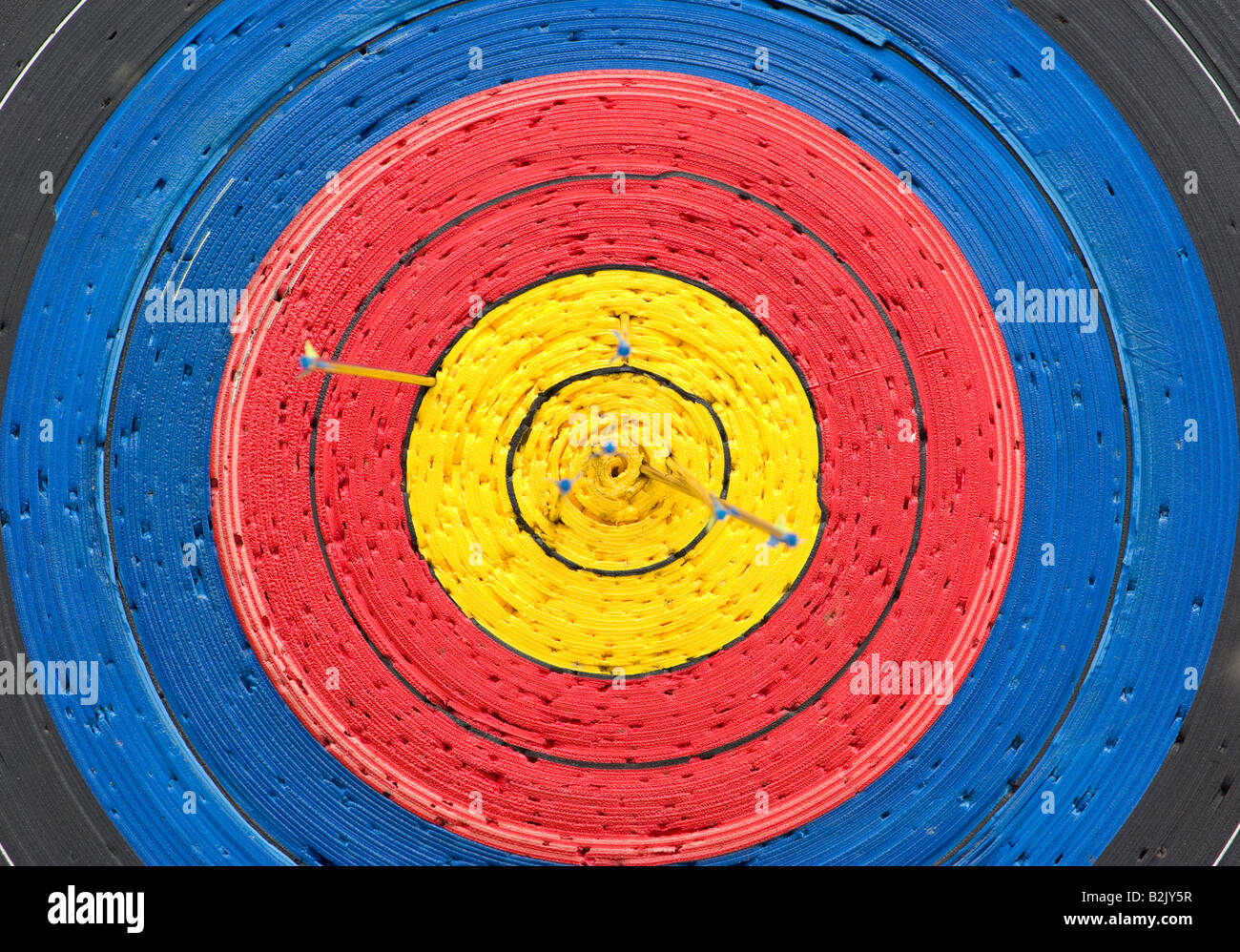great image of a archery target full of arrows Stock Photo - Alamy