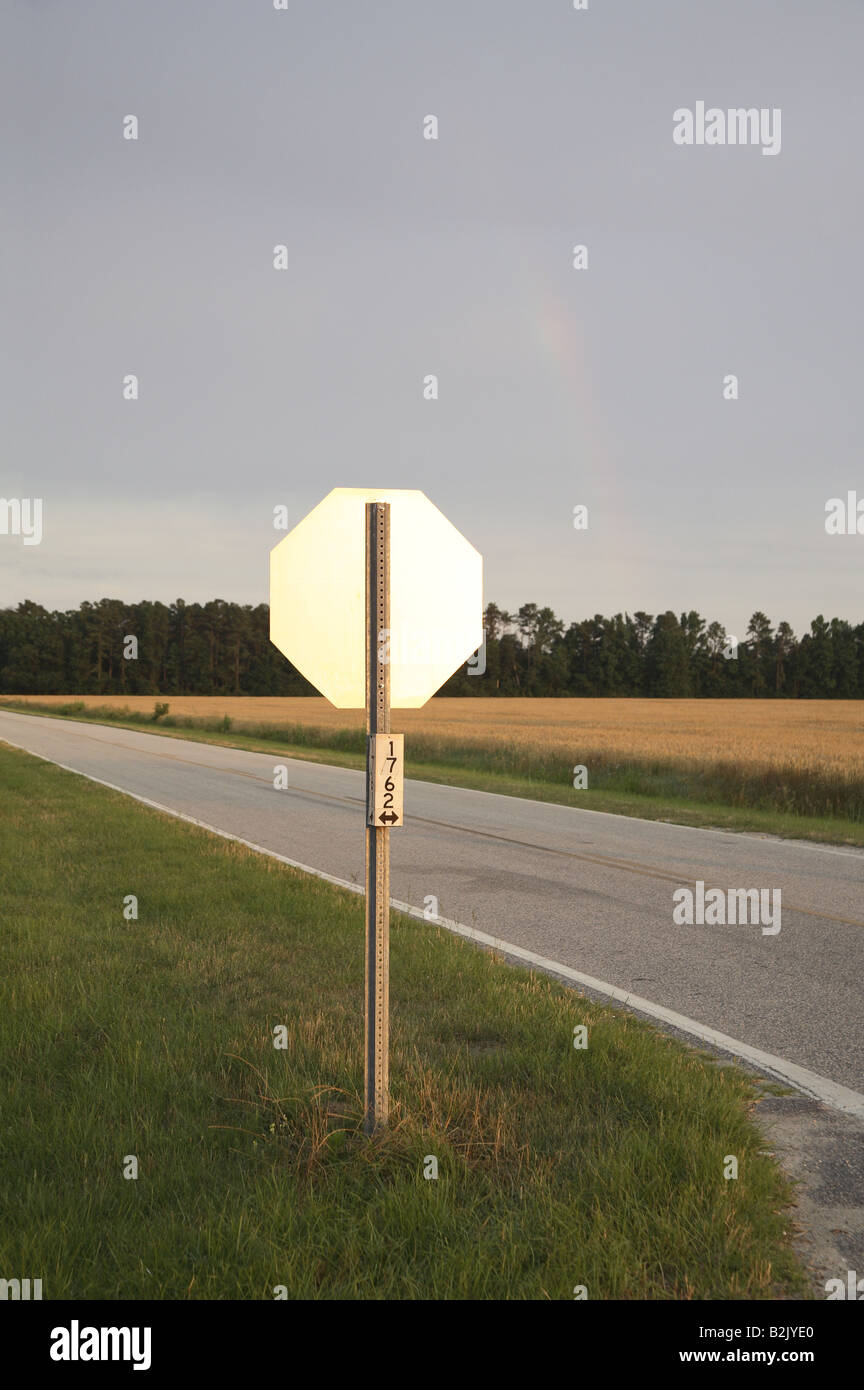 country road with stop sign Stock Photo - Alamy