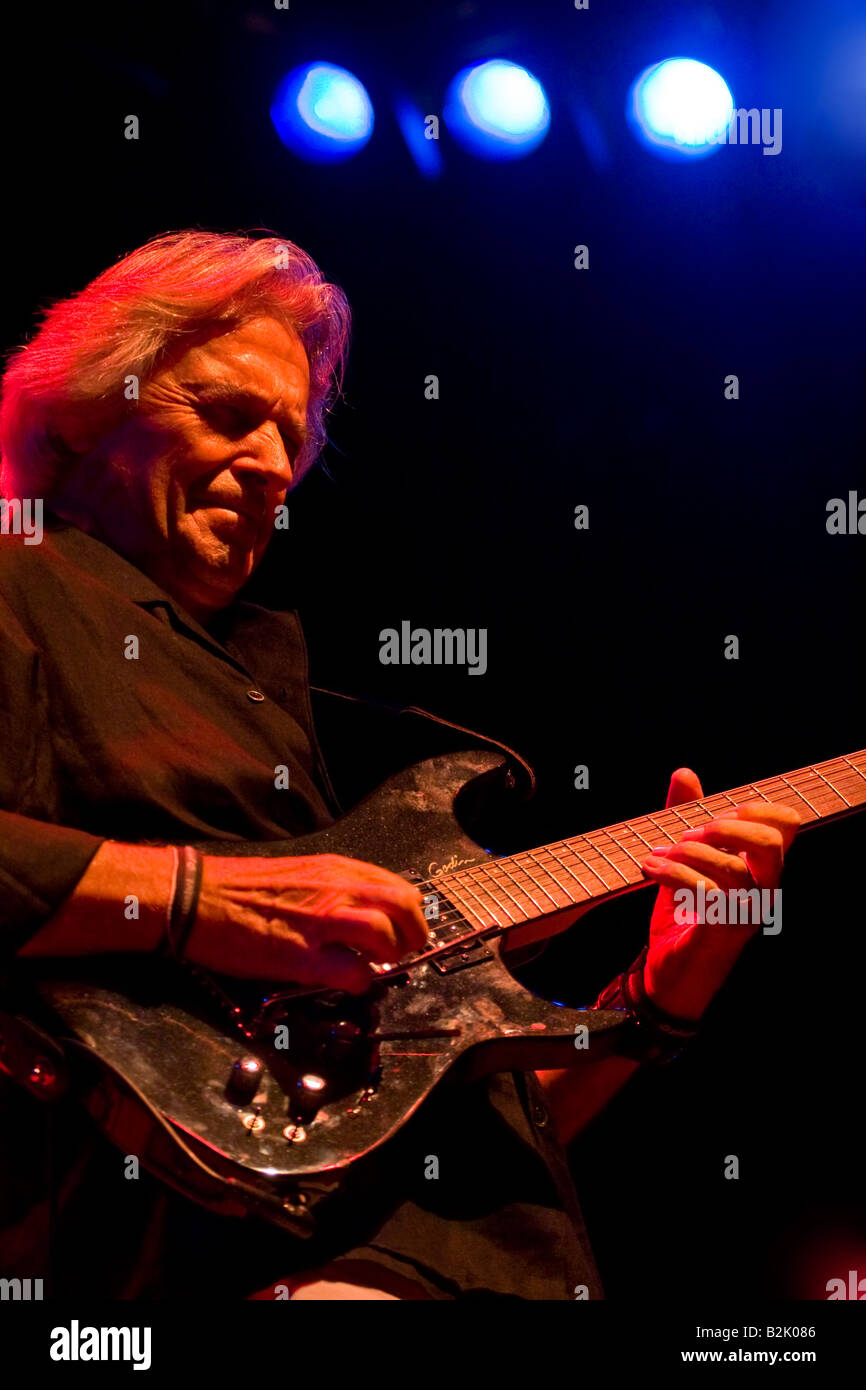 JOHN MCLAUGHLIN plays his electric guitar on the JIMMY LYONS STAGE ...