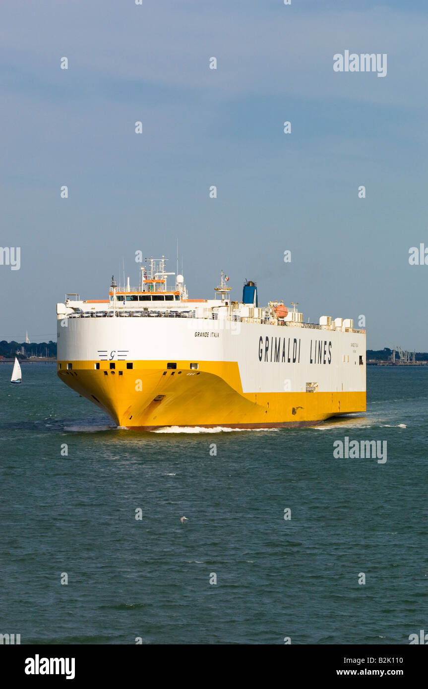 Commercial cargo ship arriving to Southampton United Kingdom Stock ...