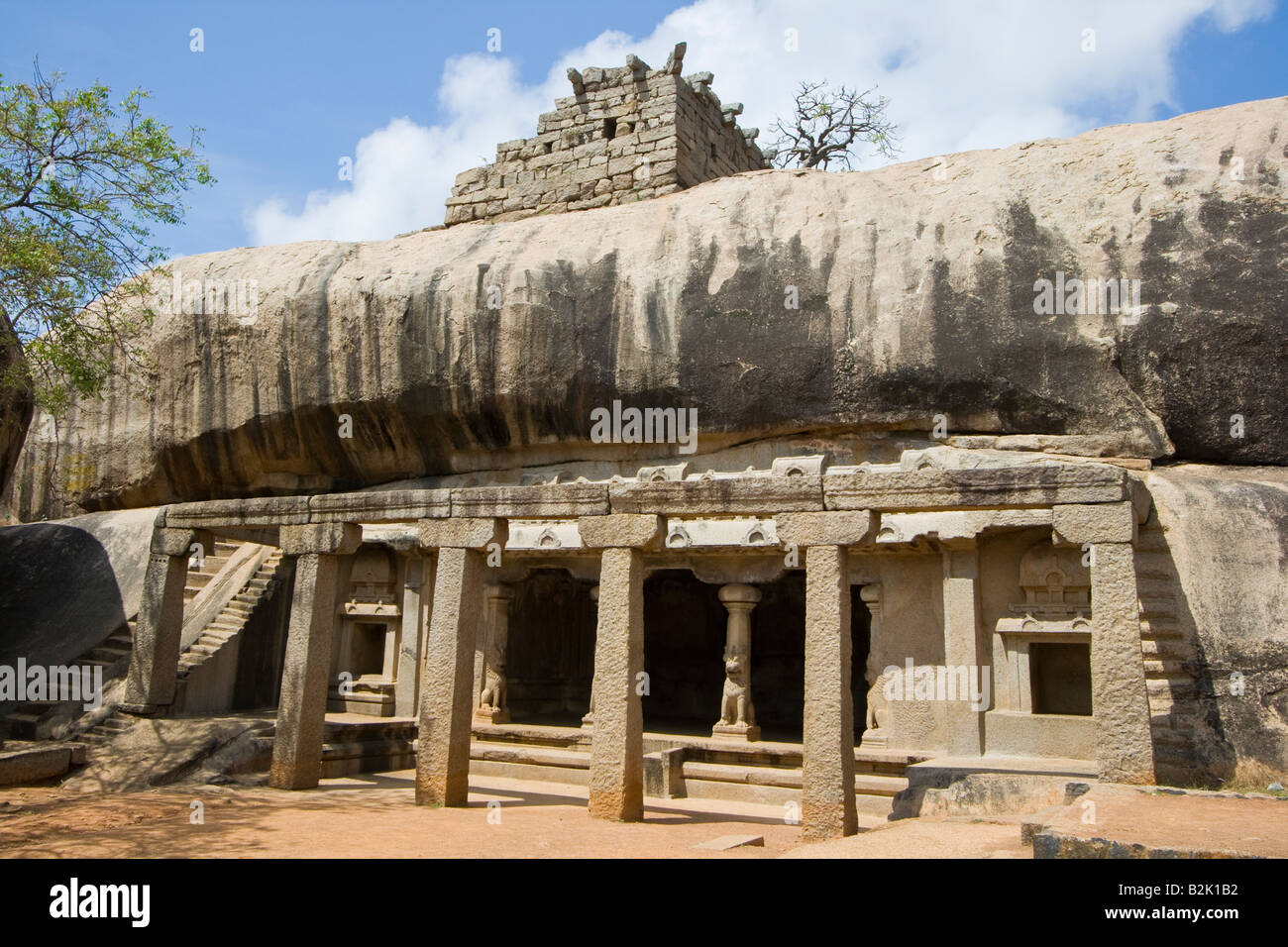 Rock Hewn Hindu Cave Temple in Mamallapuram South India Stock Photo - Alamy