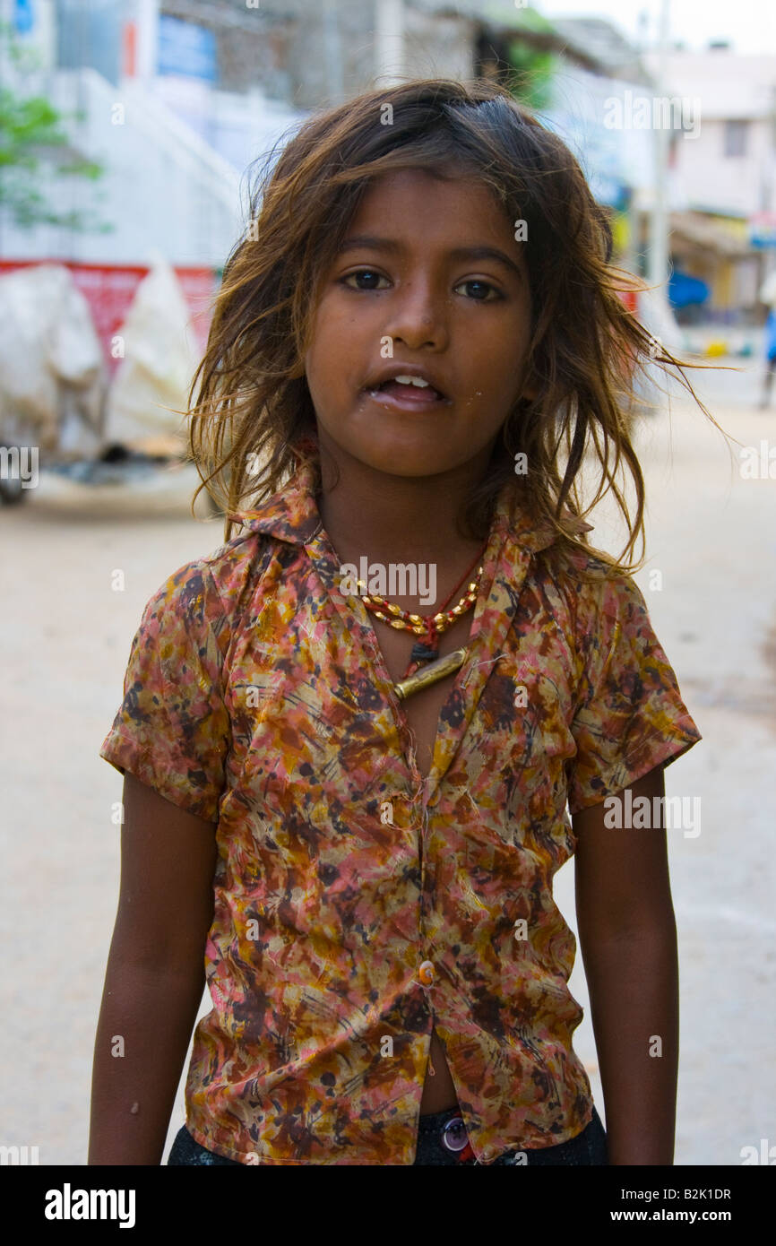 Homeless Indian Girl in Mamallapuram South India Stock Photo - Alamy
