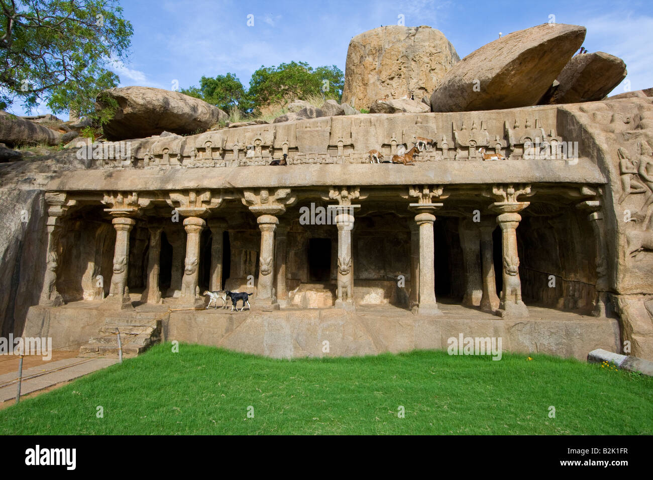 Mandapam Krishna Stone Temple Cave in Mamallapuram South Inida Stock ...