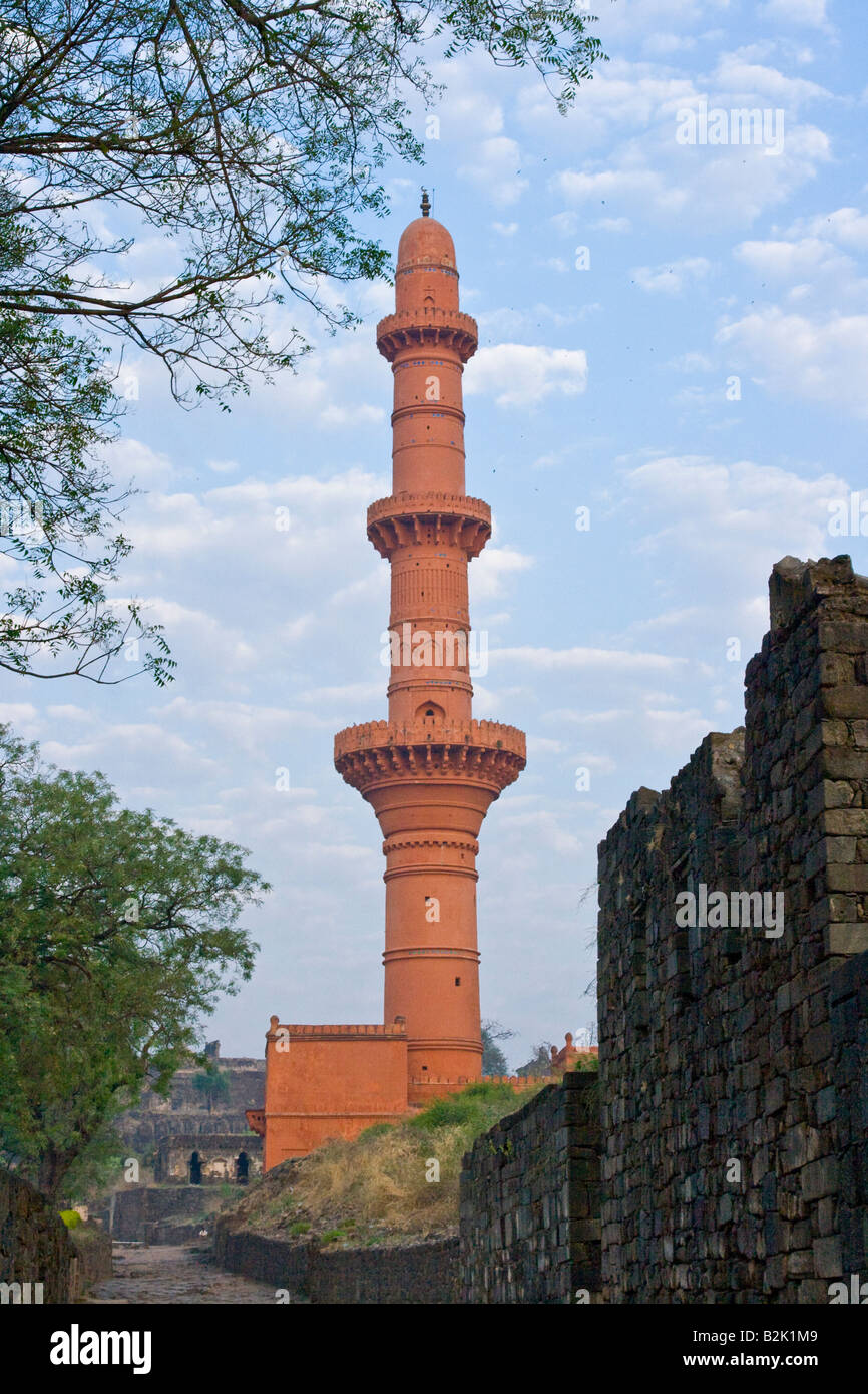 Chand Minar inside Davagiri Fort in Daulatabad near Aurangabad India ...