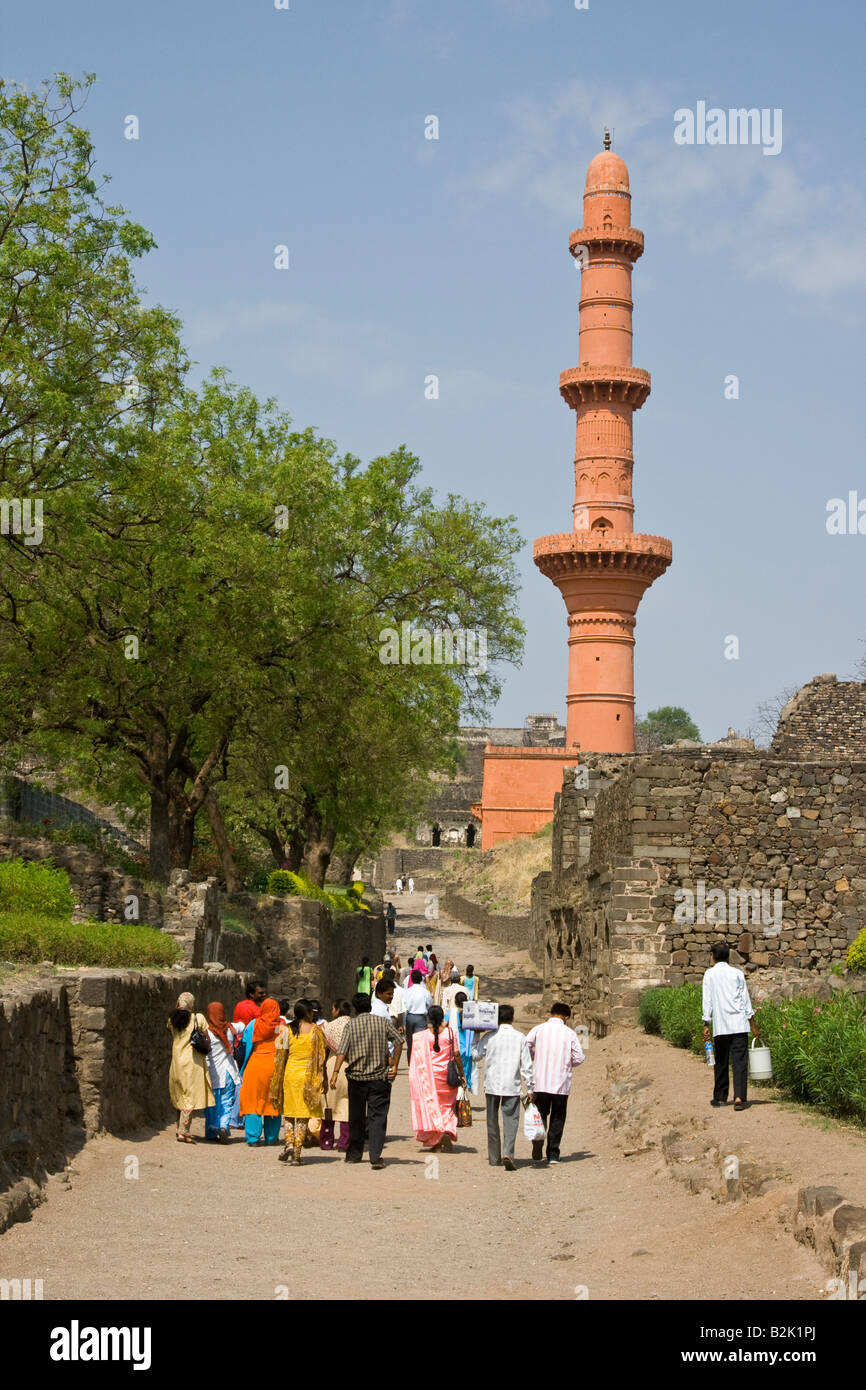Chand Minar inside Davagiri Fort in Daulatabad near Aurangabad India ...
