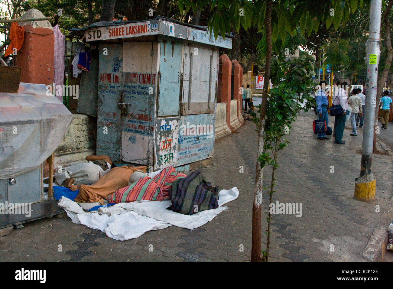 Homeless People Sleeping in the Streets of Mumbai South India Stock ...