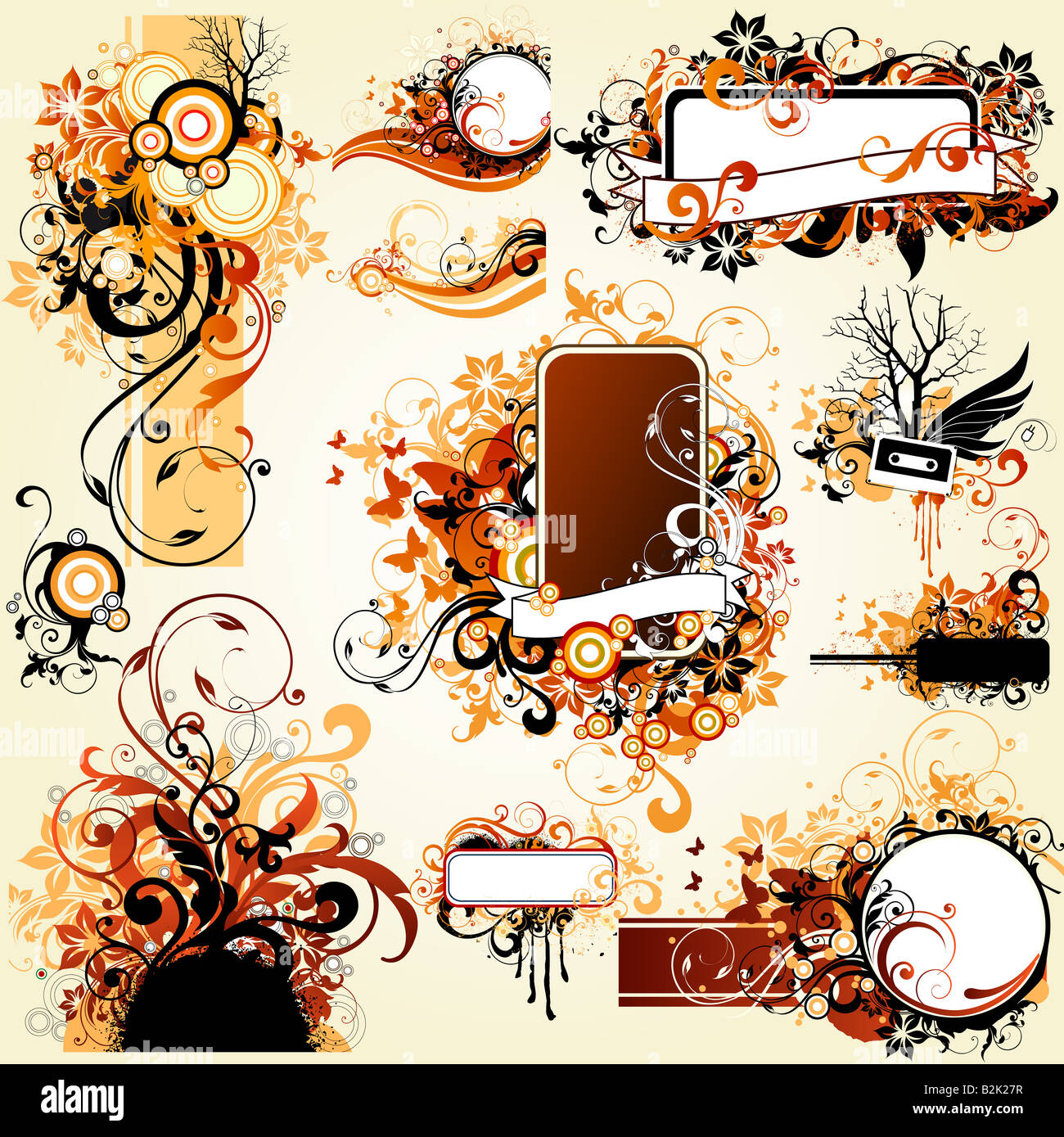 illustration drawing of design elements Stock Photo - Alamy