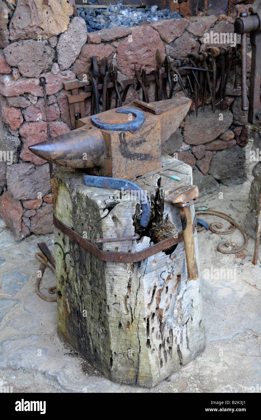 Blacksmith's anvil, Sardinia Italy Stock Photo - Alamy