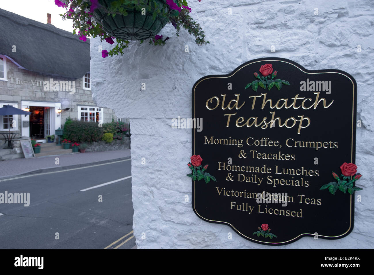Teashop sign serving cream tea, Shanklin, Isle of Wight United Kingdom ...