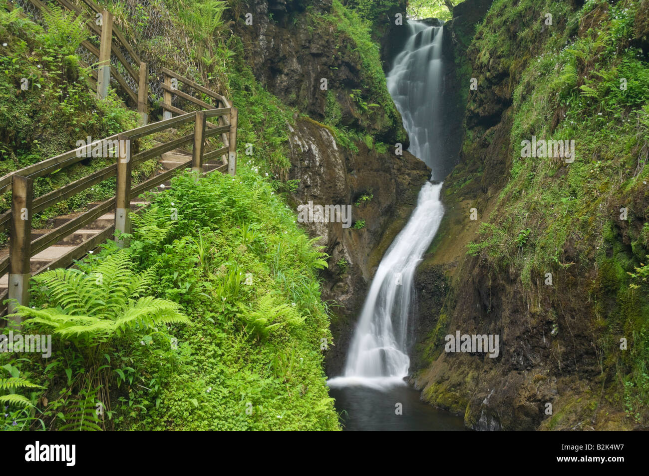 Ess na larach waterfall Glenariff Glen Ariff forest park near ...
