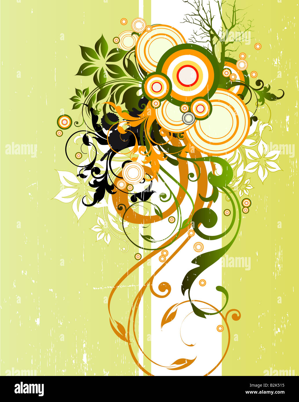 illustration drawing of floral background Stock Photo - Alamy