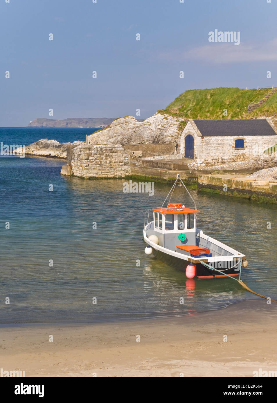Ballintoy harbour and fishing boat Ballintoy Ballycastle County Antrim ...