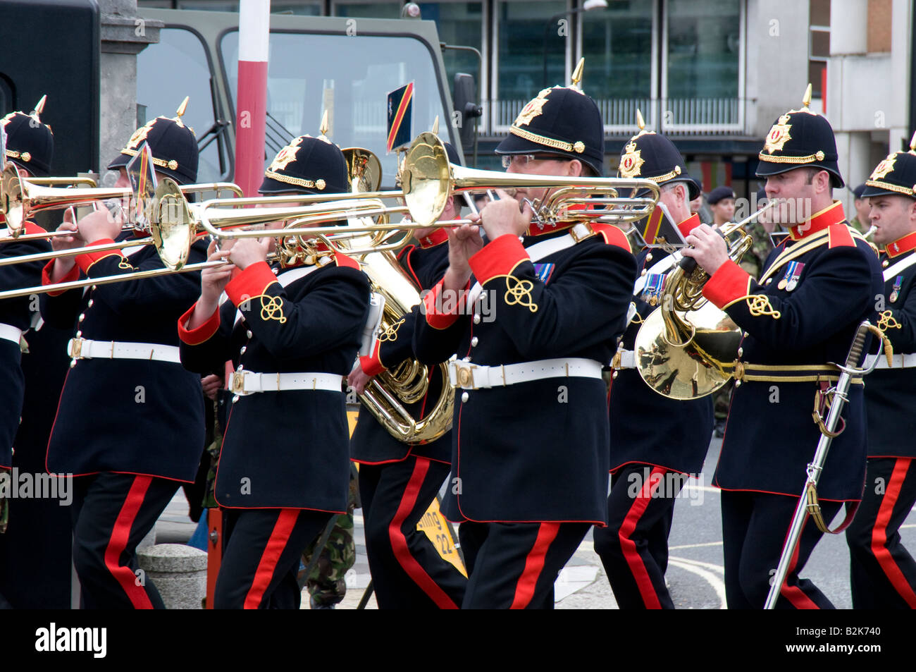 Army band marching hi-res stock photography and images - Alamy