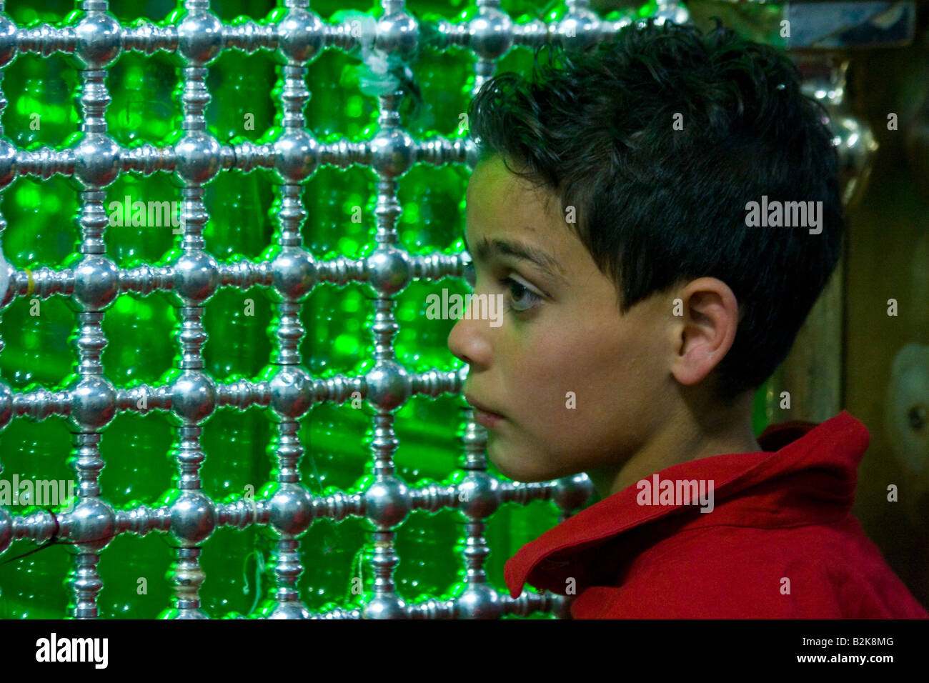 Syrian Boy at the Tomb of Ali in Umayyad Mosque in Damascus Syria Stock ...