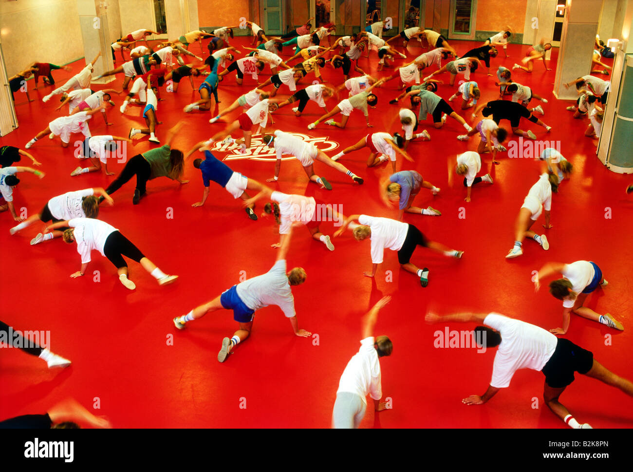 Aerobic gym class exercising in Stockholm Sweden Stock Photo - Alamy