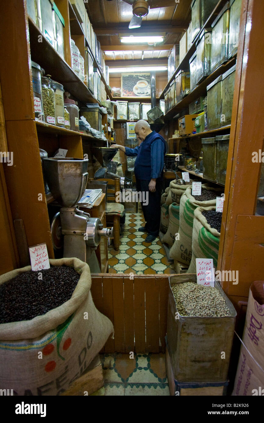 Vendor Selling Coffee Beans and Other Dry Goods in the Souk in the Old ...