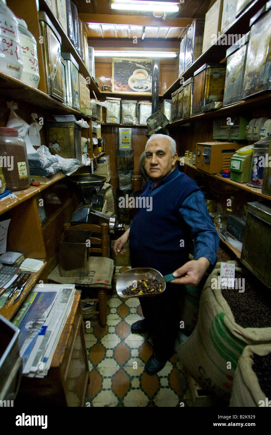 Vendor Selling Coffee Beans and Other Dry Goods in the Souk in the Old ...