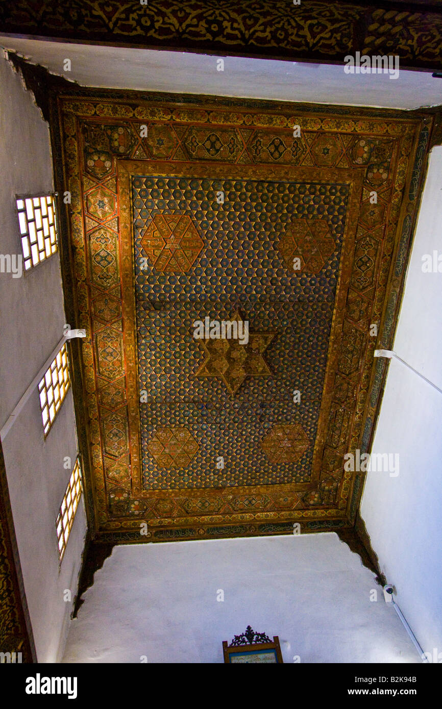 Ornate Wooden Ceiling at Azem Palace in the Old City in Damascus Syria ...