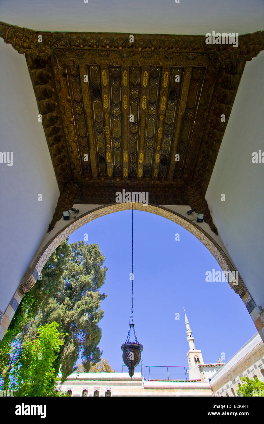 Ornate Wooden Ceiling at Azem Palace in the Old City in Damascus Syria ...