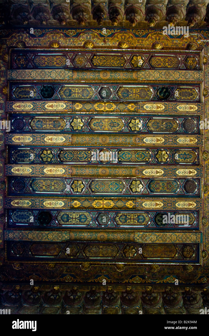 Ornate Wooden Ceiling at Azem Palace in the Old City in Damascus Syria ...