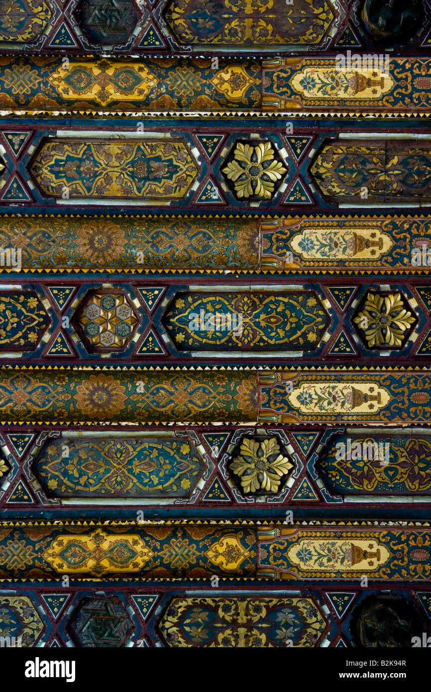 Ornate Wooden Ceiling at Azem Palace in the Old City in Damascus Syria ...