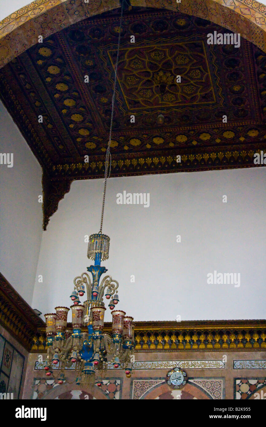 Chandelier and Ornate Wooden Ceiling at Azem Palace in the Old City in ...