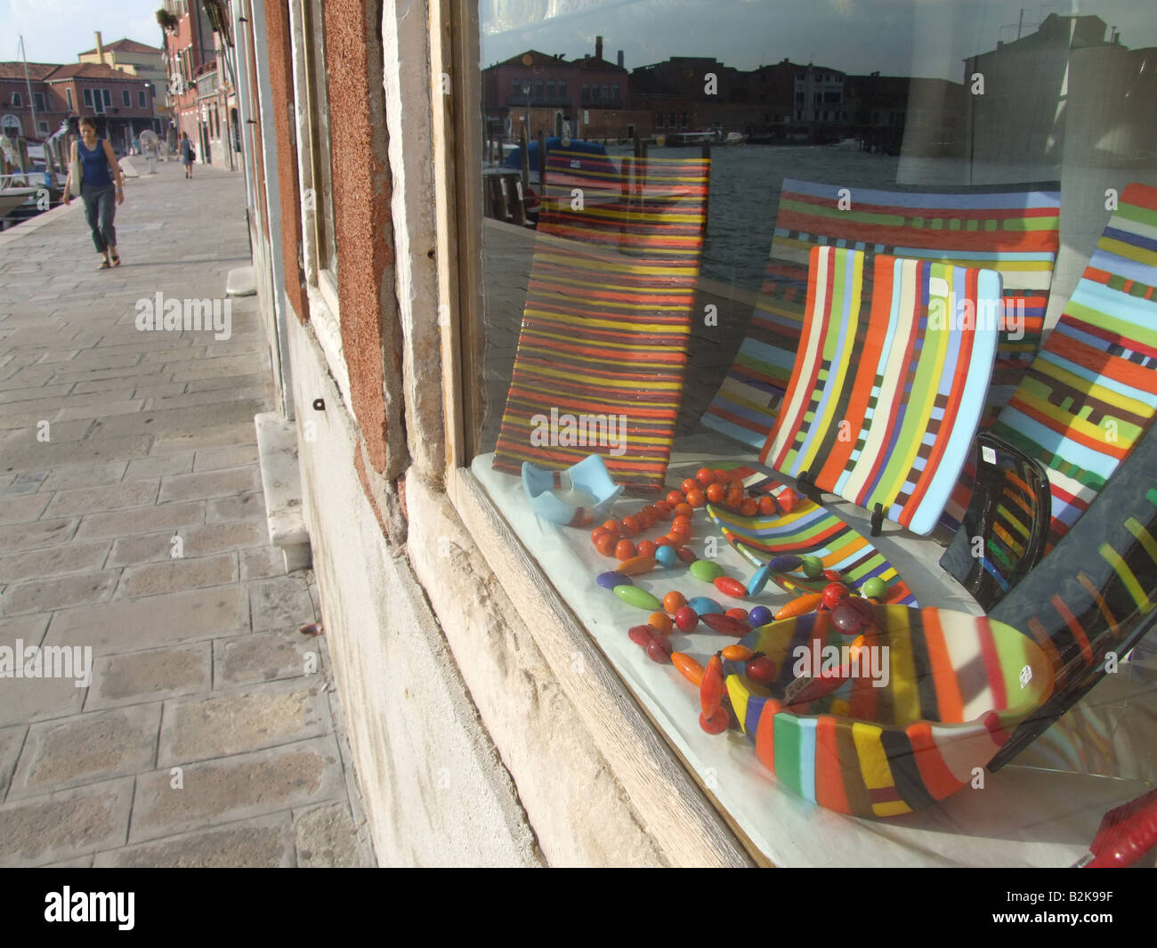 glass gift shop window on murano island, venice Stock Photo - Alamy