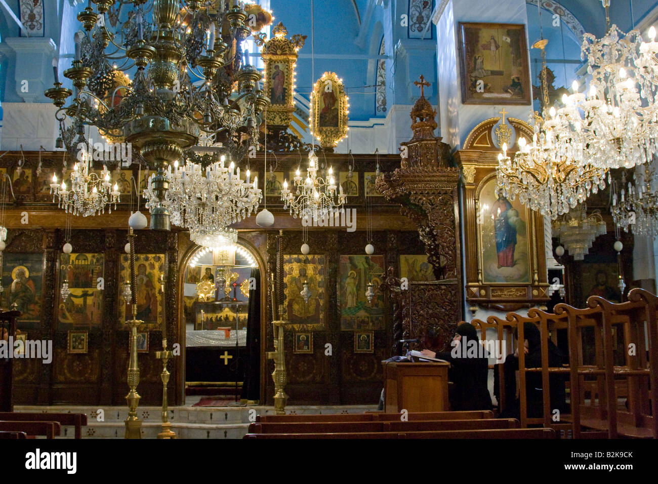 Inside Church at Our Lady of Sednaya Convent in Sednaya Syria Stock ...