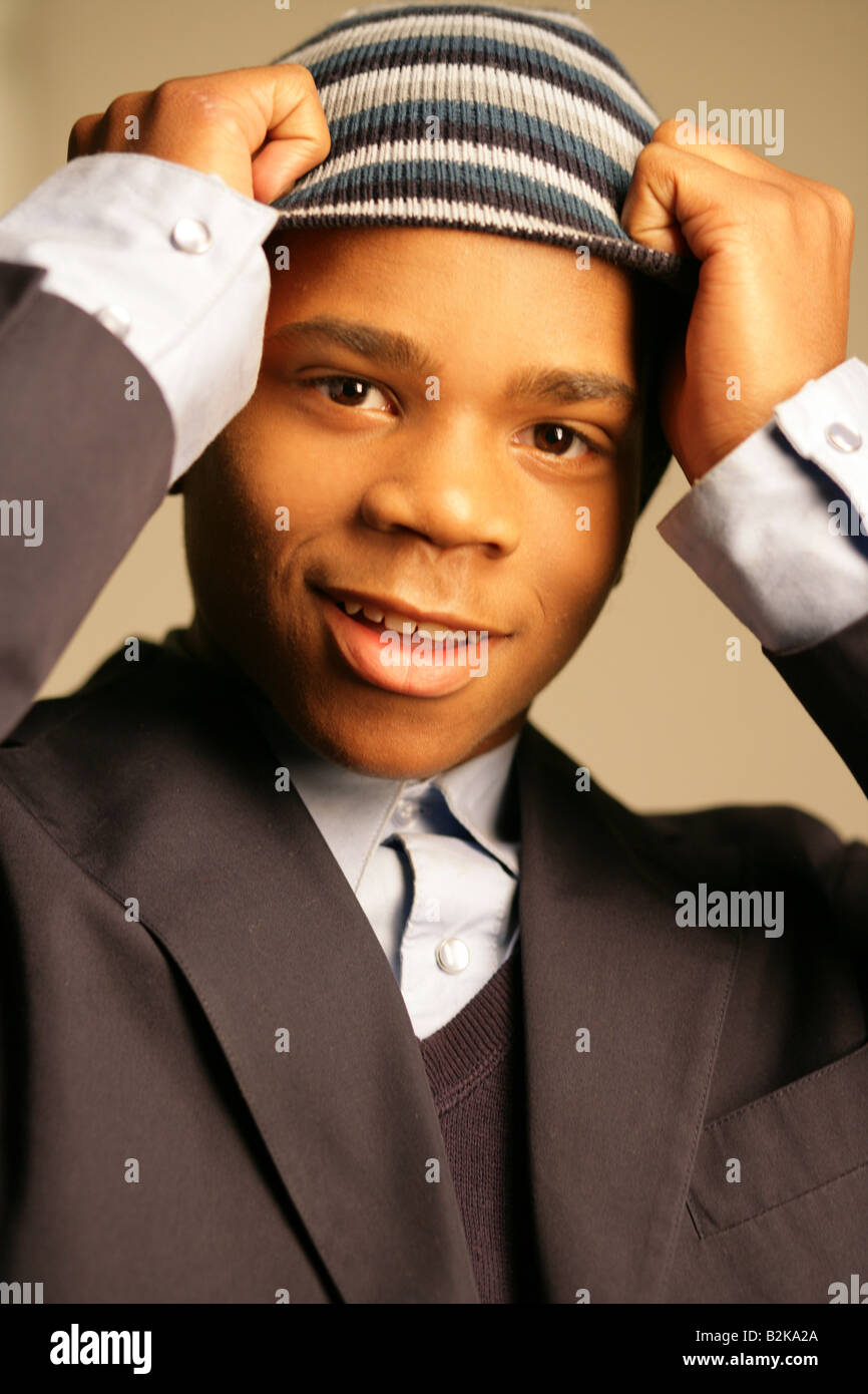 Young African American man wearing cap Stock Photo - Alamy