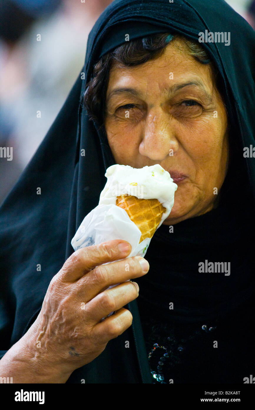 Muslim Woman Eating Ice Cream from Bekdach in the Hamidiyya Souk in the ...
