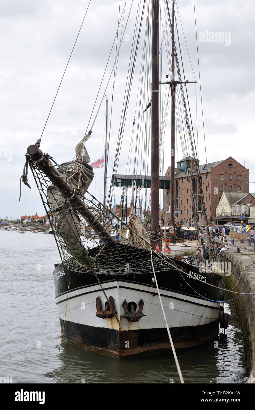 The 100 year old Dutch clipper Albatross in the harbour at Wells Next ...