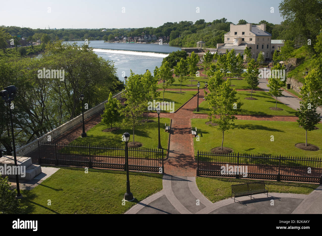 WATERWORKS PARK SCHUYLKILL RIVER WATERFRONT PHILADELPHIA PENNSYLVANIA ...