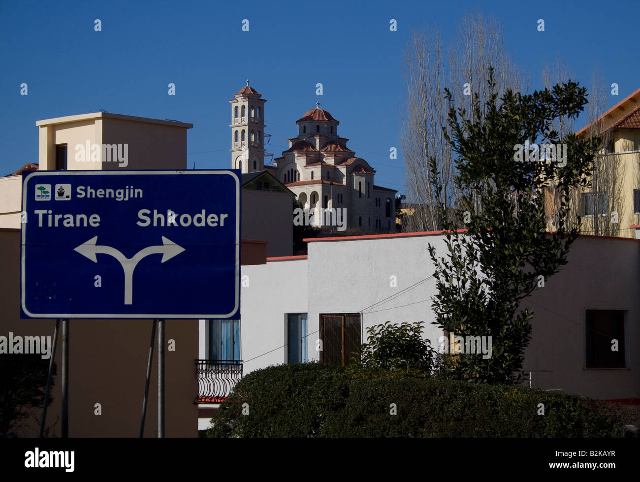 A view of the town of Lezhe in Albania Stock Photo - Alamy
