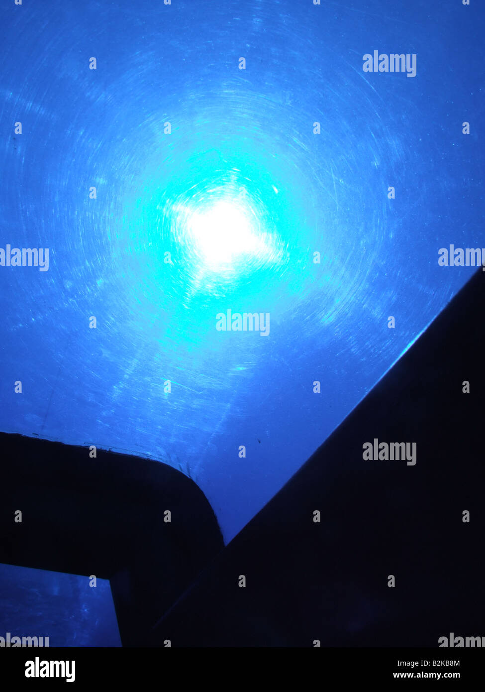 bright sunlight through blue perspex glass window Stock Photo - Alamy