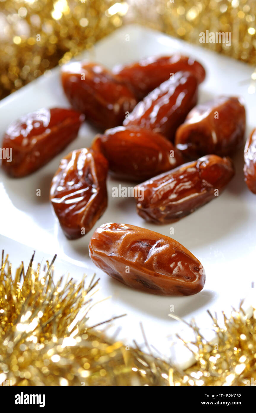dates on a plate Stock Photo - Alamy