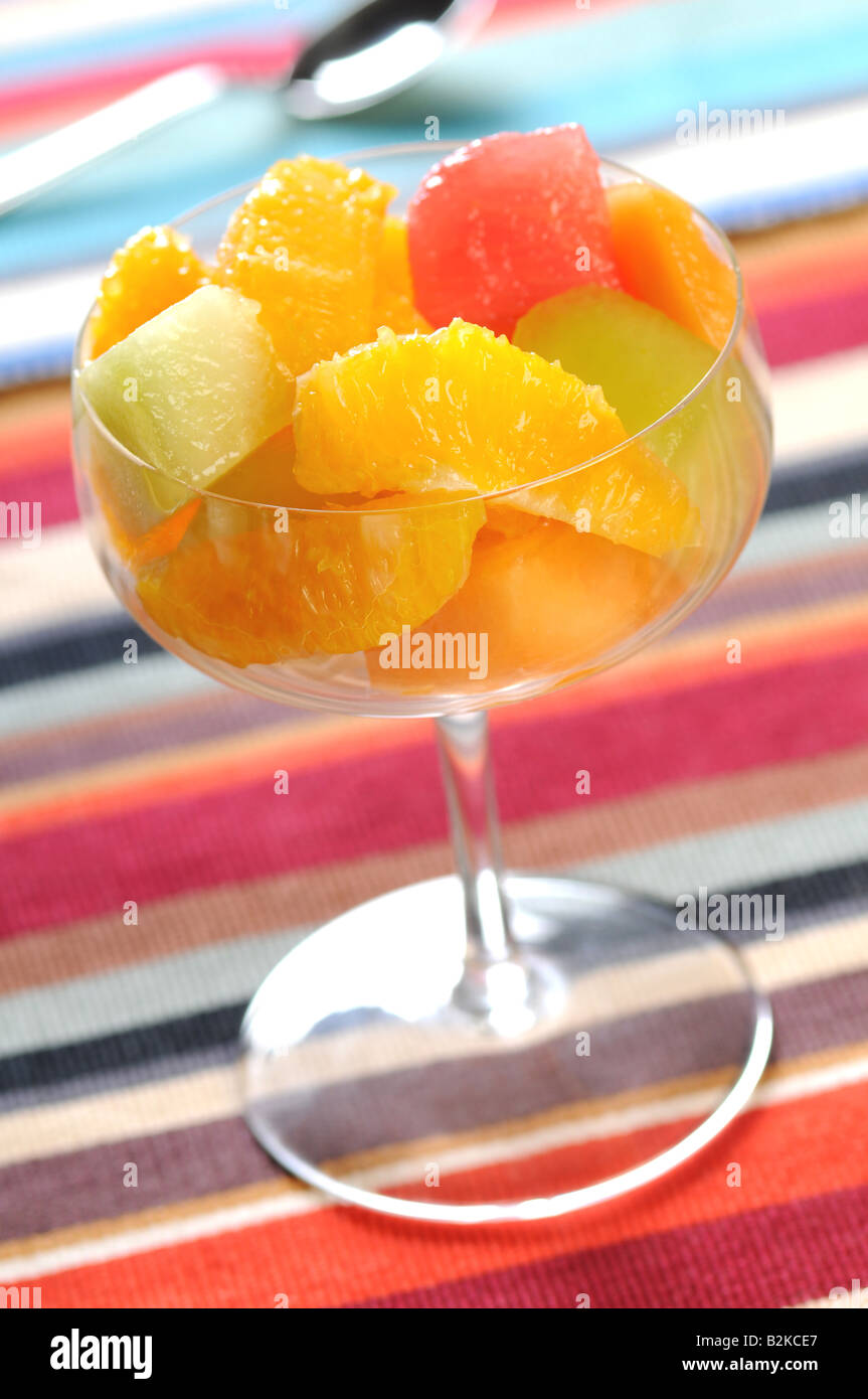 a summer fruit cocktail on a colourful background Stock Photo - Alamy