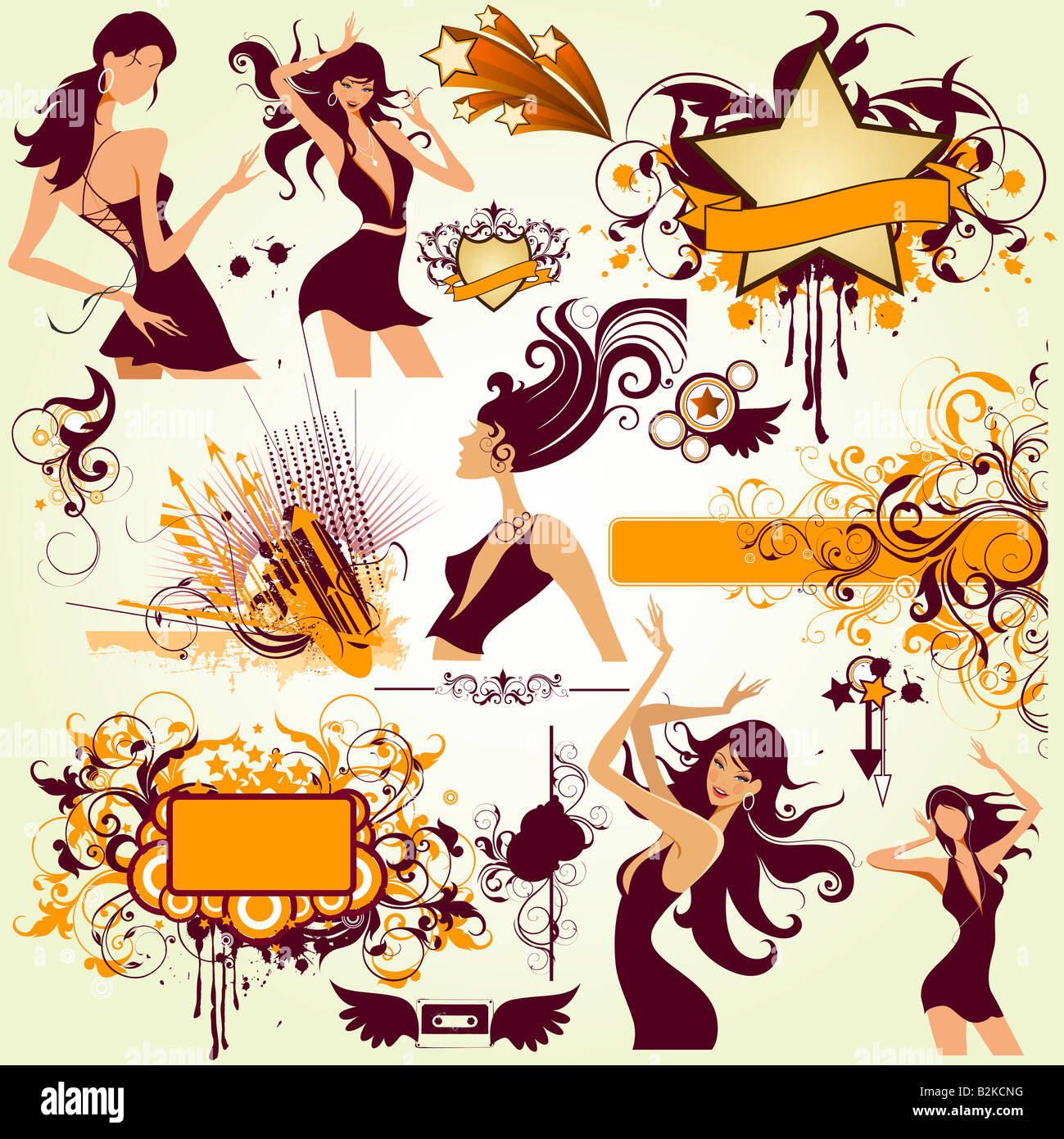 illustration drawing of design elements Stock Photo - Alamy