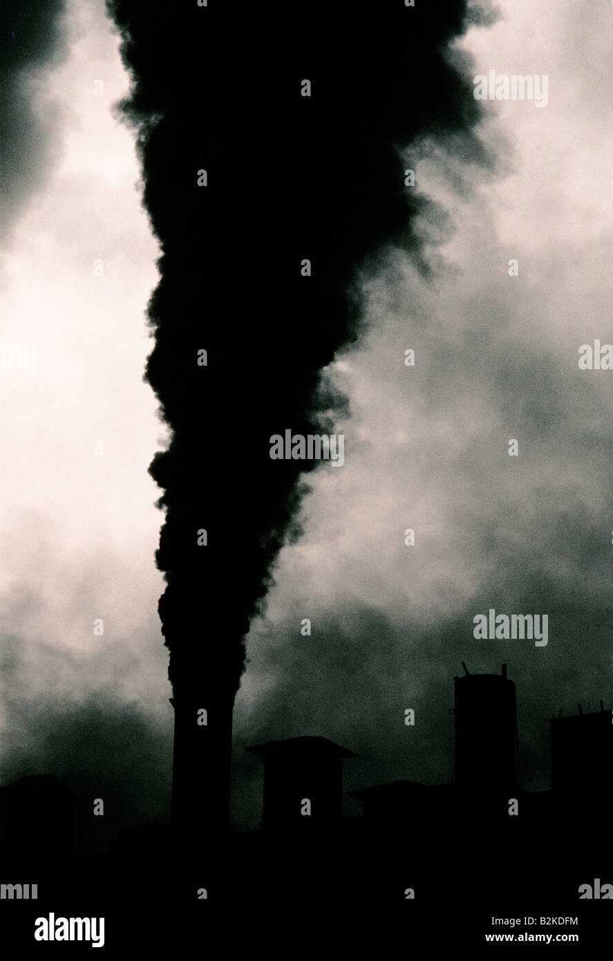 Black smoke chimney factory hi-res stock photography and images - Alamy