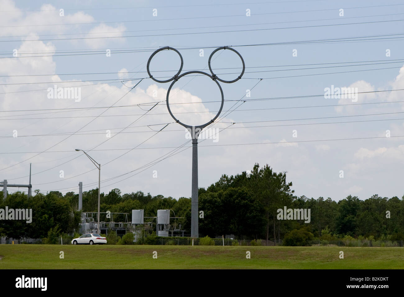 Hidden Mickey Electric Pole and Wires in Orlando Florida USA Stock ...