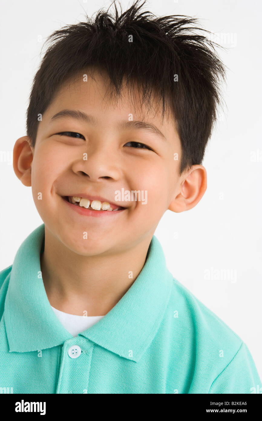 Portrait of a boy smiling Stock Photo - Alamy