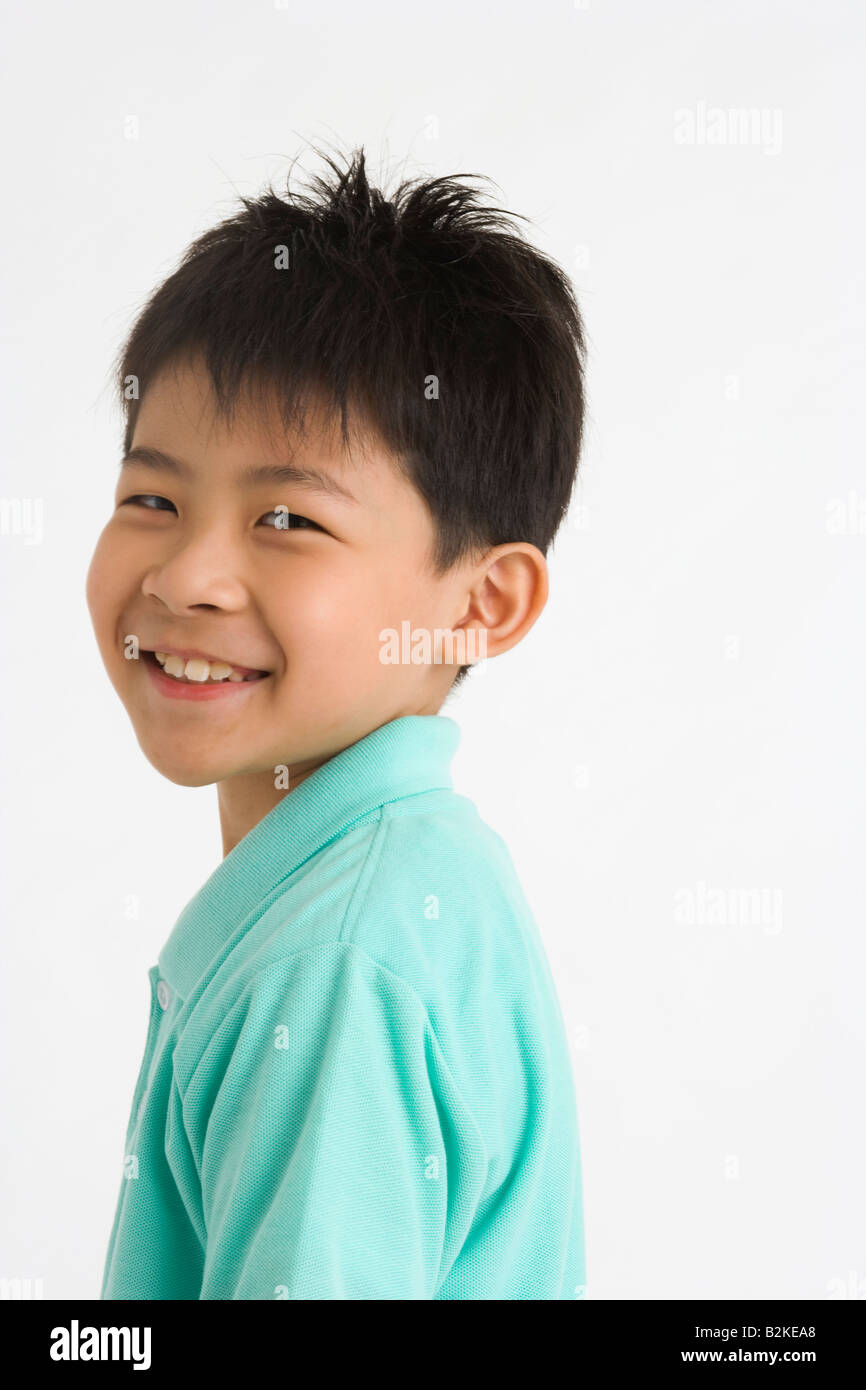 Portrait of a boy smiling Stock Photo - Alamy